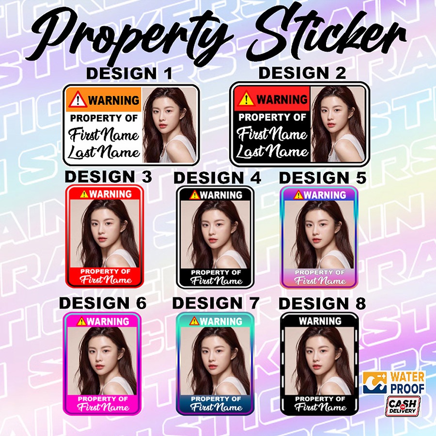 Customized WARNING PROPERTY Sticker for Bike Motorcycle Car Waterproof ...