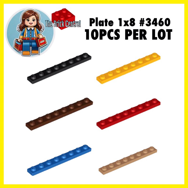 The Brick Central • LEGO Plate 1x8 10PCS | LEGO Part 3460 ,lego plate ...