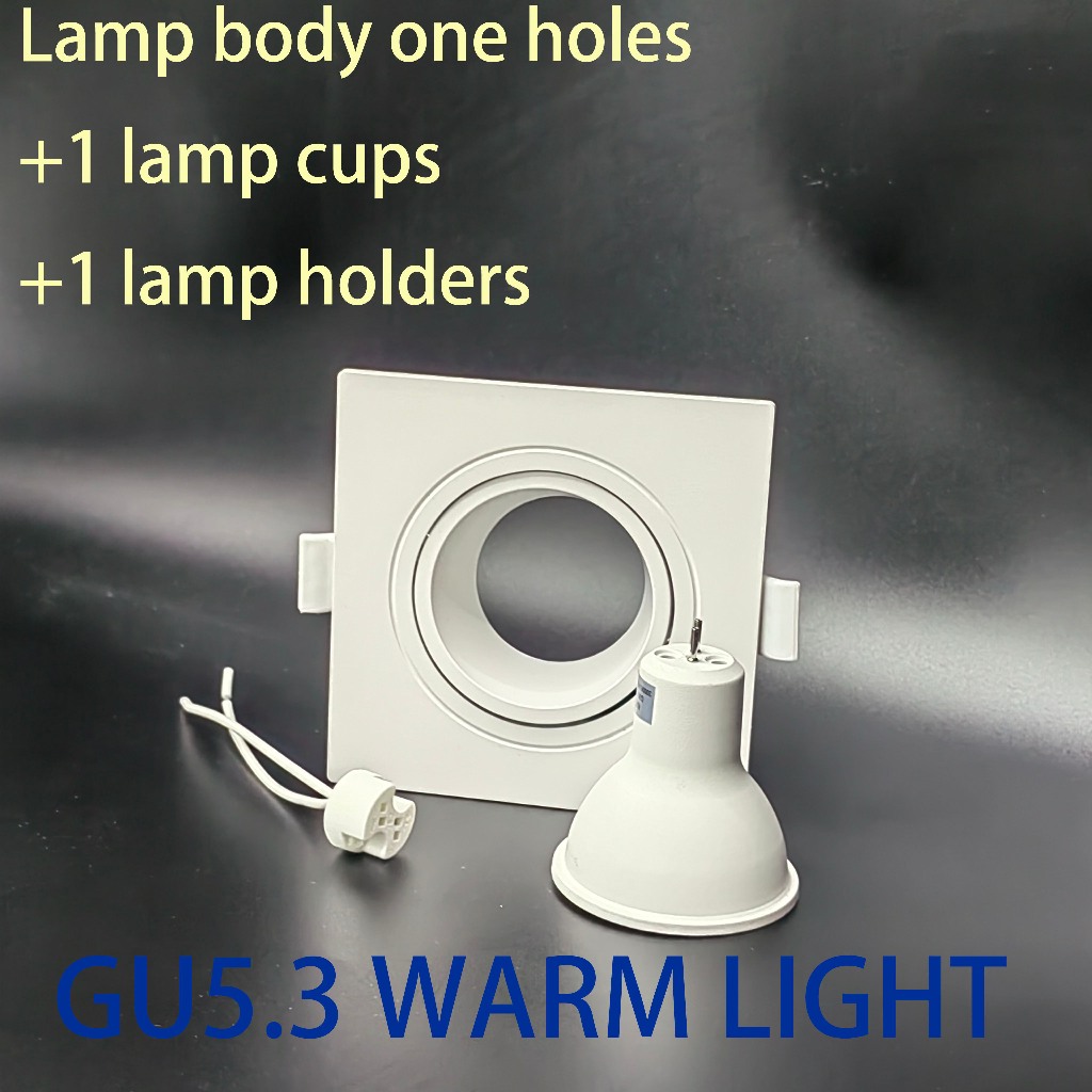 GU10 MR16 bulb Gu5.3 and Fixture Black/White Square/Round Downlight ...