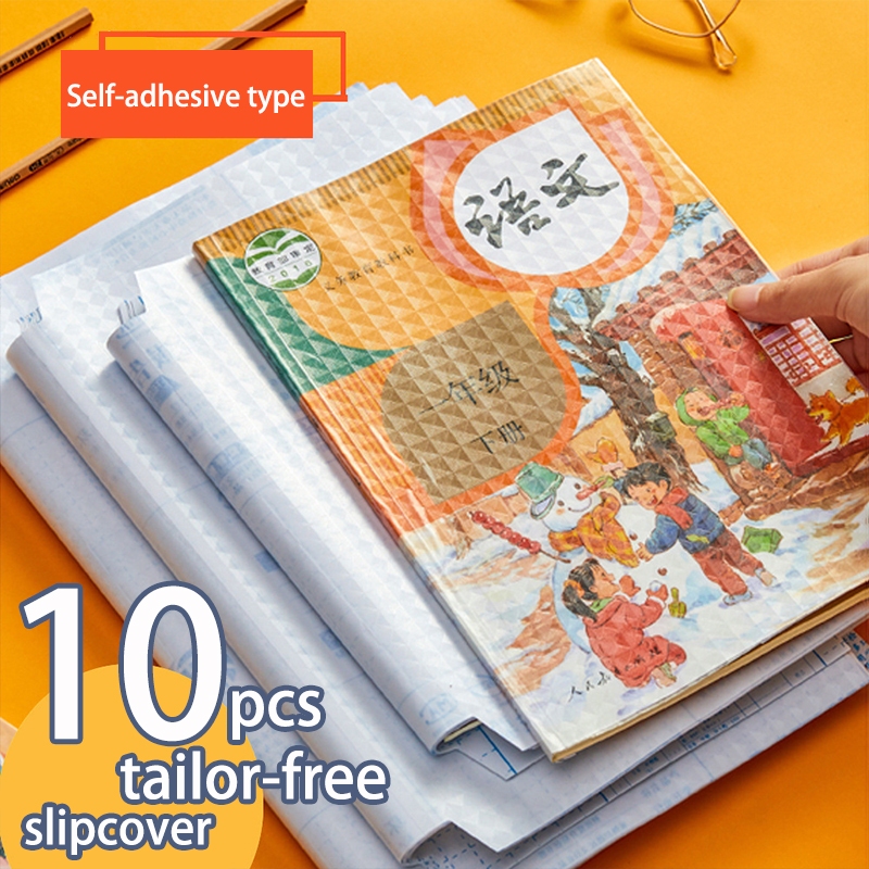A4/16K/25K 10 Sheets Self-adhesive Book Cover Book Wrap Transparent ...