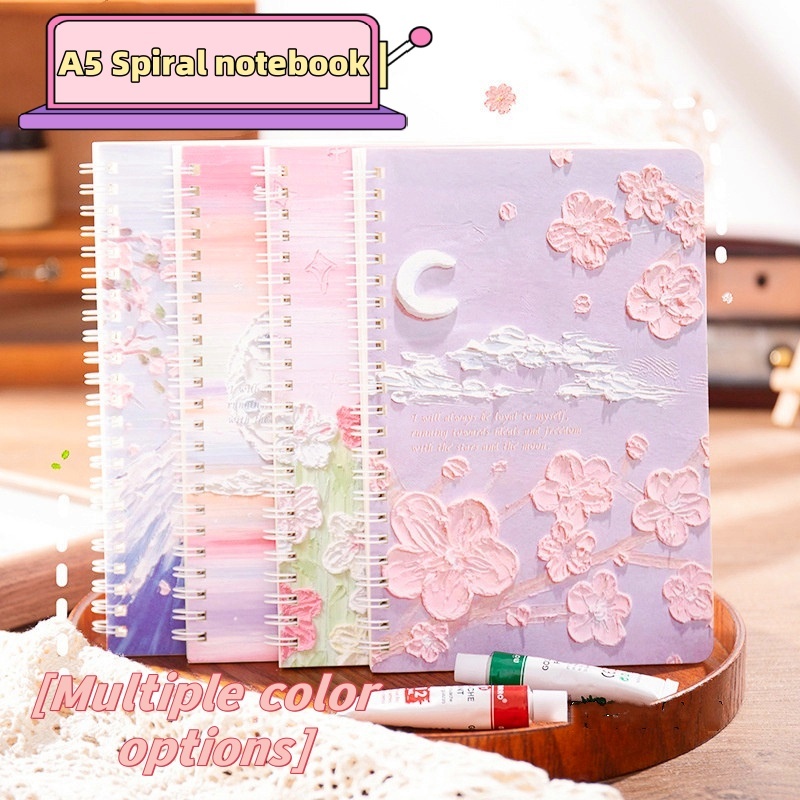A5 Oil Painting Coil Notebook Spiral Landscape aesthetic notepad ...