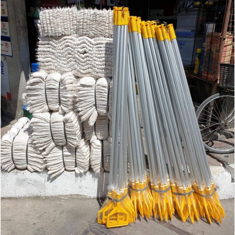 Heavy duty 100% Legit Aluminum MOP HANDLE 4FT 5FT/ MOP HEAD WHITE ...