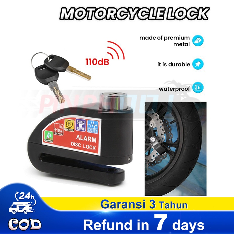 Motorcycle Alarm Lock Motorbike Anti-theft Lock Wheel Disc Brake ...