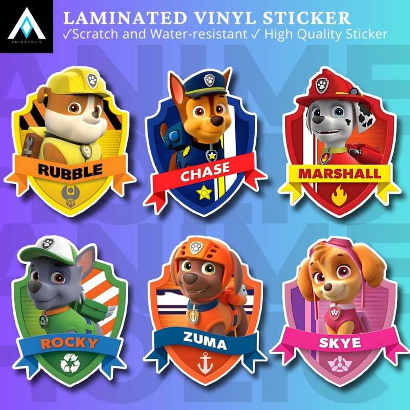 PAW PATROL MIGHTY PUPS STICKERS ~ LAMINATED VINYL STICKERS ~ ANIMEHOLI ...