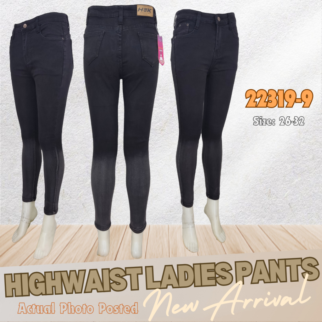 Ladies Skinny Semi Highwaist Jeans #22308 | Shopee Philippines
