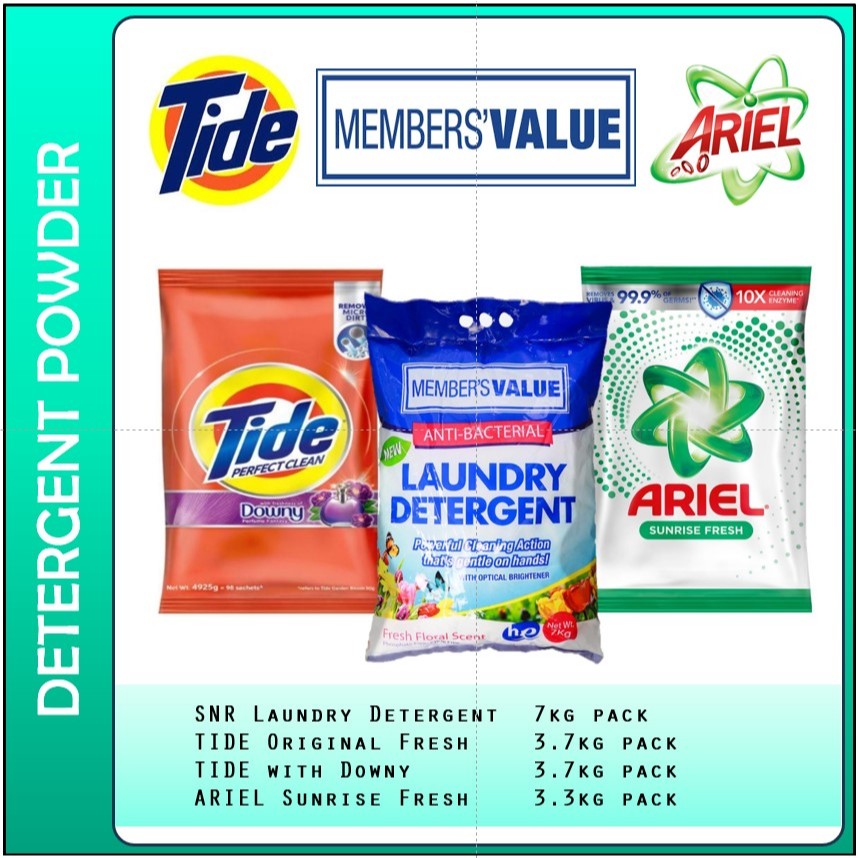 SNR TIDE ARIEL 7kg HE Laundry Detergent Powder S&R | Shopee Philippines