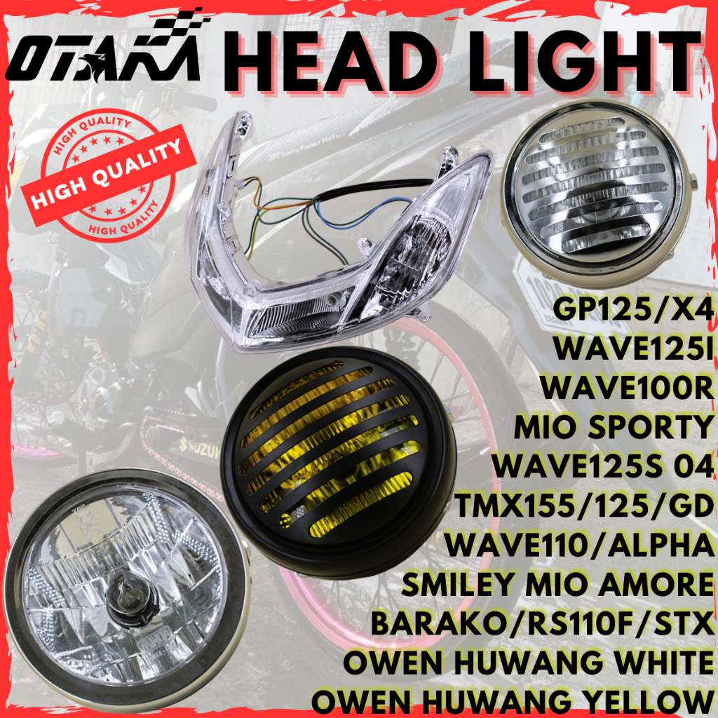 OTAKA HEAD LIGHT FOR WAVE/MIO/BARAKO/TMX/GD/OWEN HUWANG/RS/STX/X4 ...