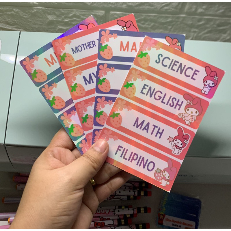 Subject Sticker My melody back to school essential waterproof | Shopee ...