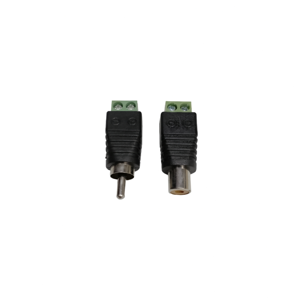 PC PO RCA PLUG to 2-PIN AV SCREW TERMINAL SOLDERLESS ADAPTER, BEST FOR ...