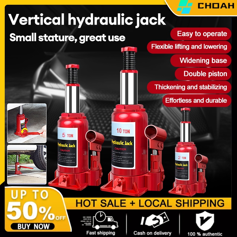 CHoah Car 10 ton horizontal Jack Hydraulic Extra Heavy Duty Bottle Type ...