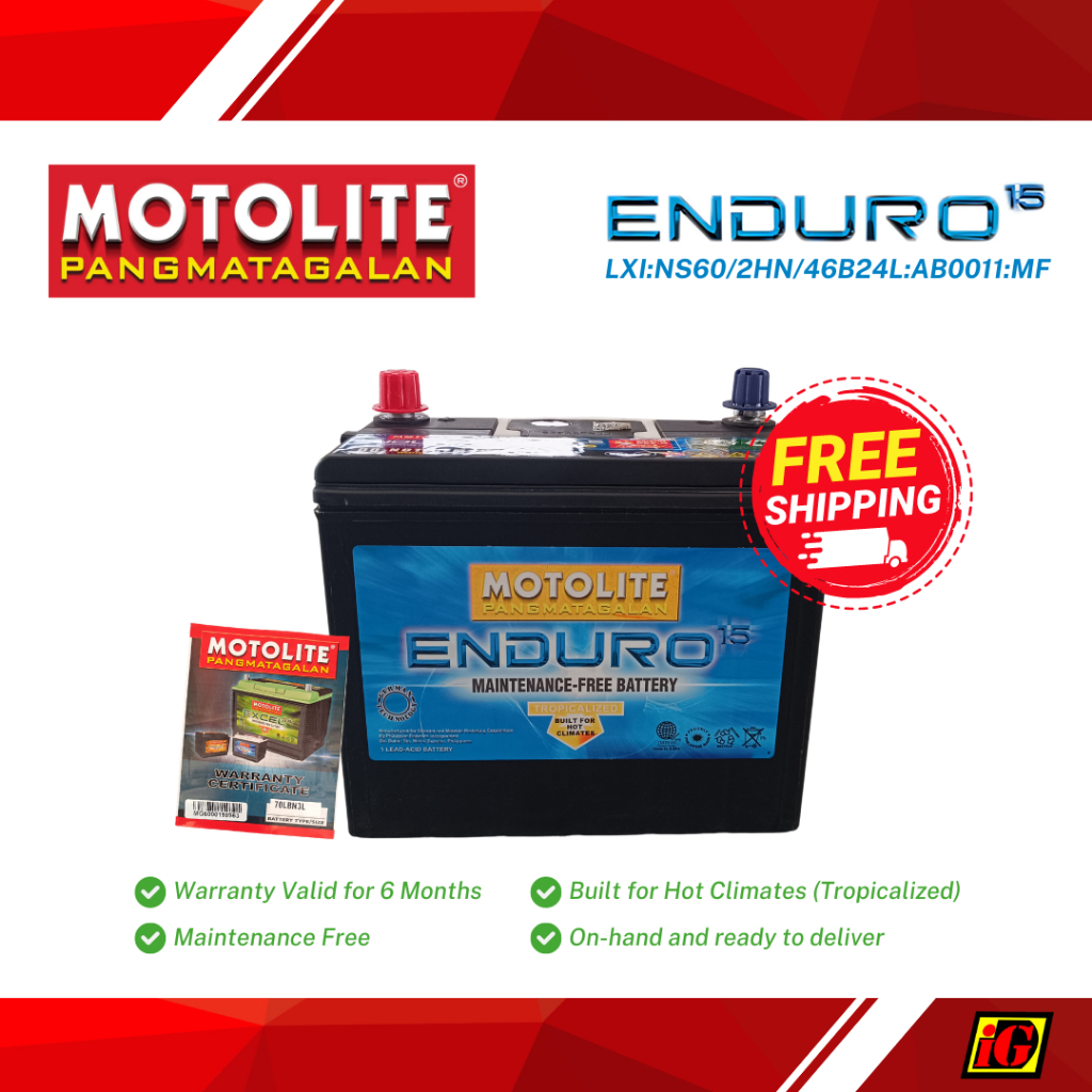NS60/2HN/46B24L MOTOLITE ENDURO Battery (AB0011) | Shopee Philippines