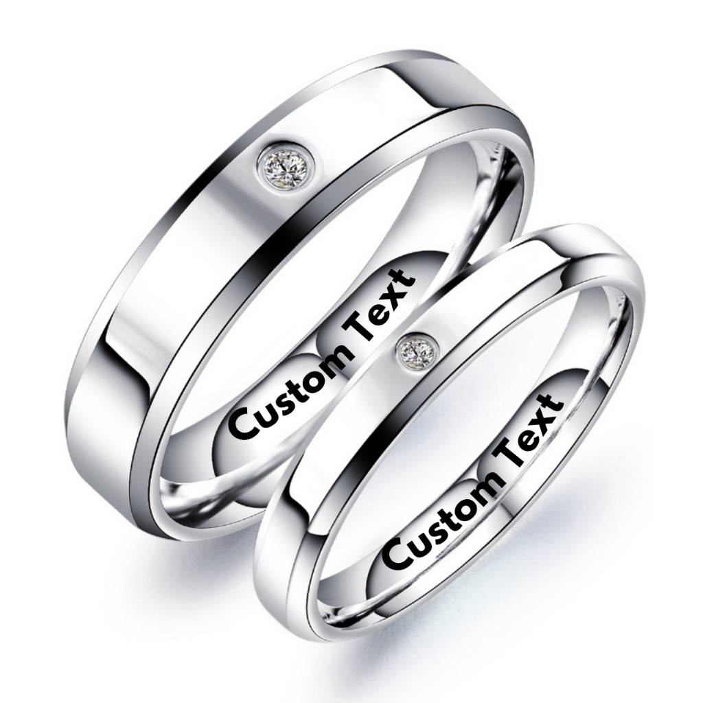 Customize Name Engrave Couple Ring For Men Women Promise Rings | Shopee ...