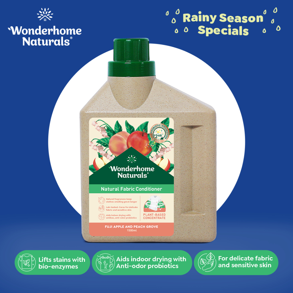 Wonderhome Natural Fabric Conditioner 1500ml Fuji Apple and Peach Grove ...