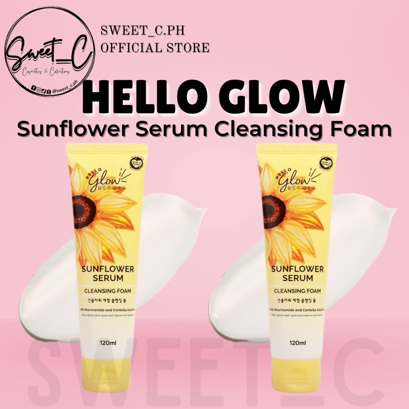 Hello Glow Sunflower Serum Cleansing Foam 120ml | Shopee Philippines