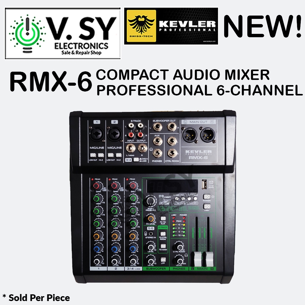 Kevler Professional RMX-6 Professional 6-Channel Compact Audio Mixer | Shopee Philippines