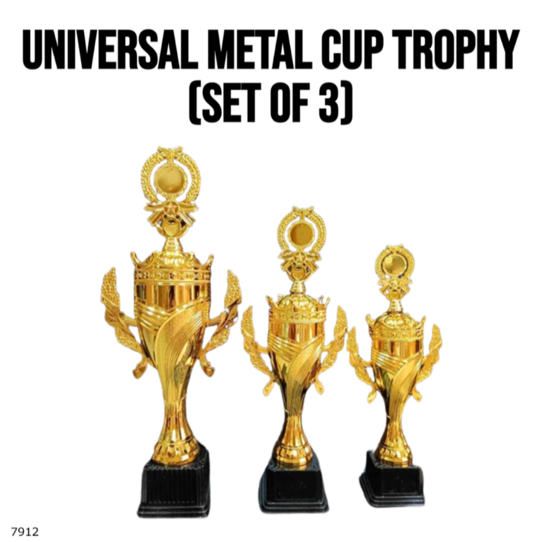 Universal Trophies Set of 3 GOLD IN COLOR HEIGHT 58cm, 49cm, 43cm ...