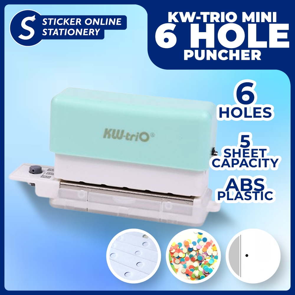 KW-triO 6 Hole Mini Puncher Round Hole 6mm 99H6 for A4 | A5 | B5 ...