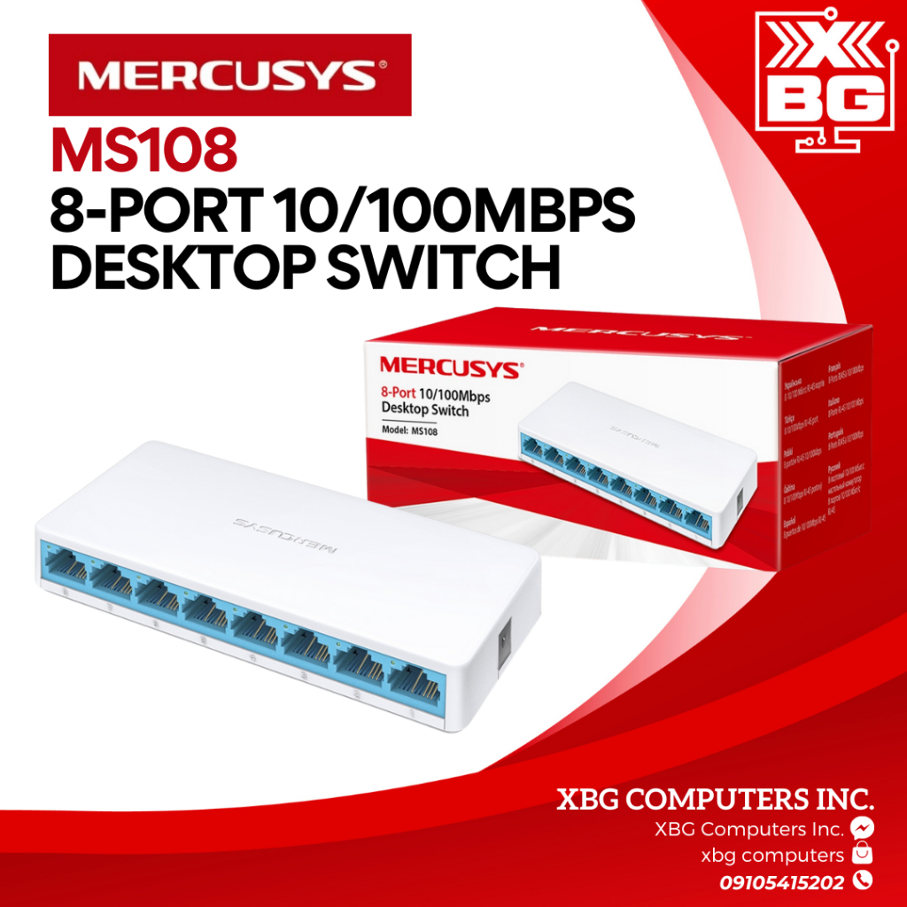 Mercusys MS108 8-Port 10/100Mbps Desktop Switch | Shopee Philippines