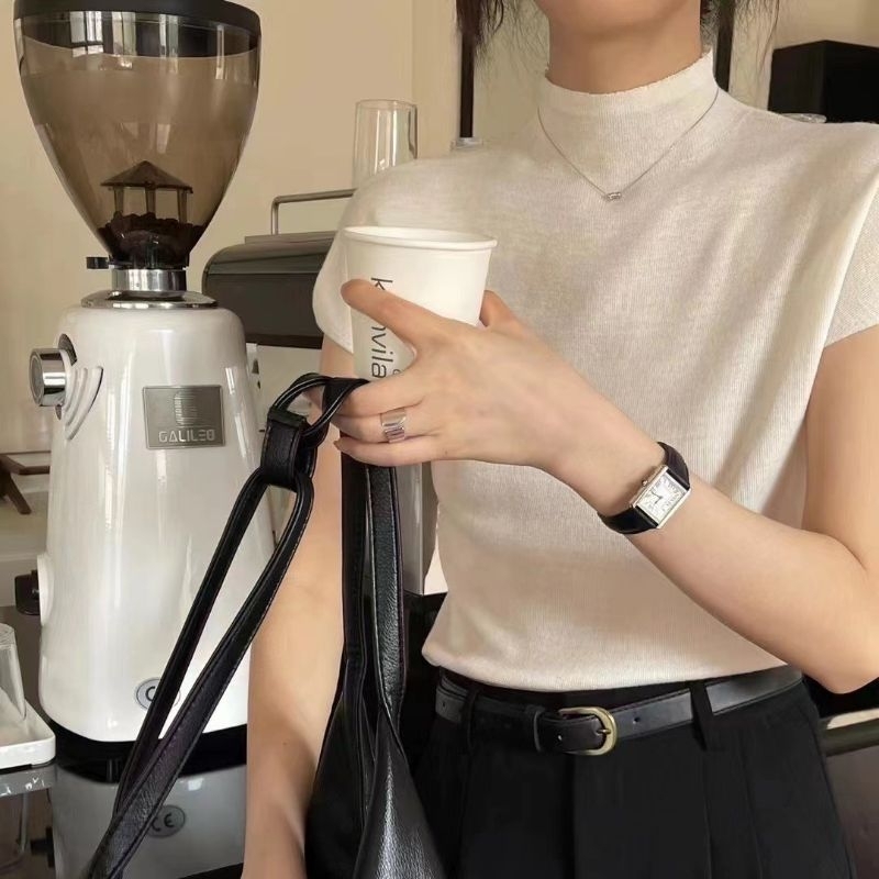 basic full length top t-shirt knitted loose oversized turtleneck office ...