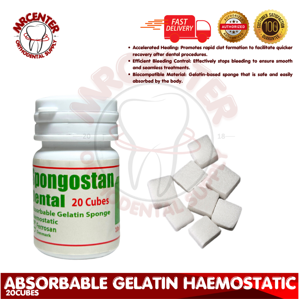 Ferossan Dental Gelatin Sponge 20pcs – Absorbable Hemostatic Foam for ...