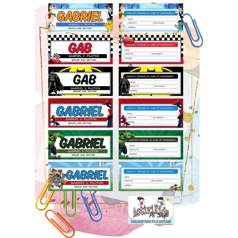 Laminated Name Tag for Boys with Lace | Shopee Philippines