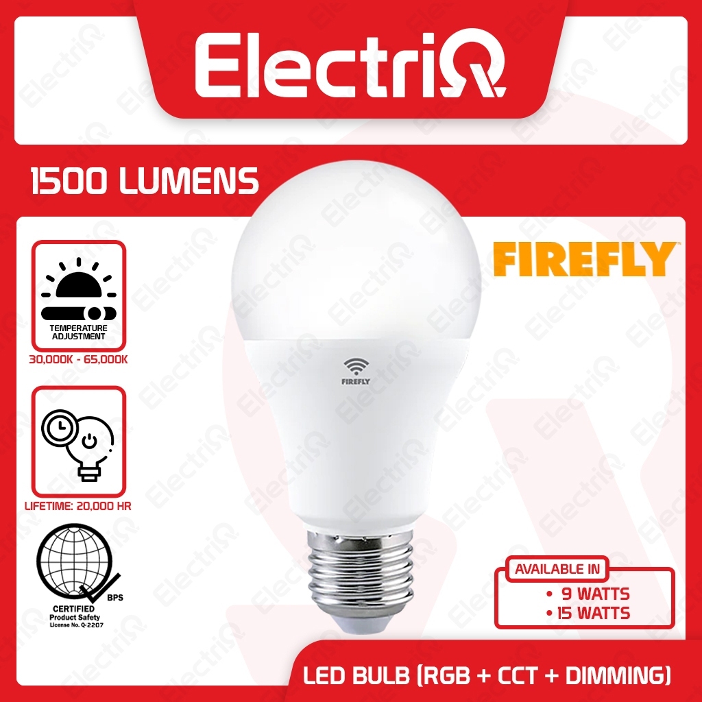 Electriq l Firefly Smart Solutions LED Bulb (RGB + CCT + DIMMING ...
