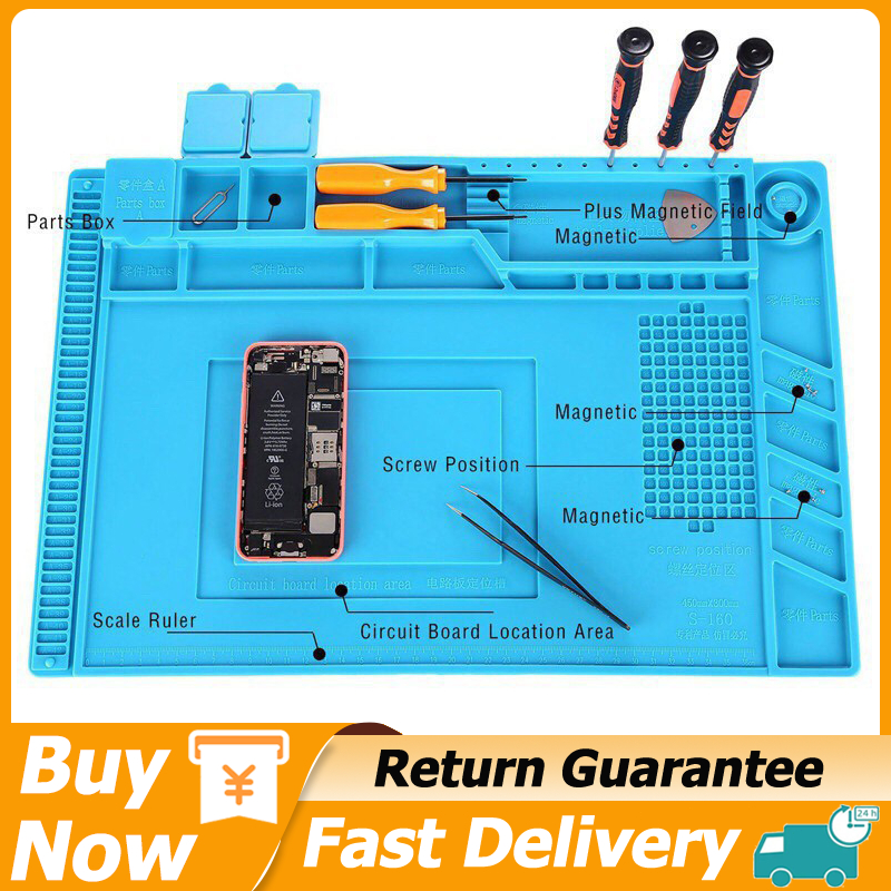 450mm × 300mm Heat Insulation Silicone Mat Pad Phone Repair Platform ...