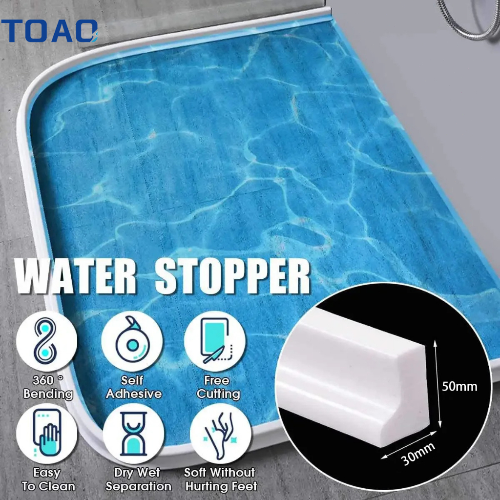 TOAO Water Stopper for Bathroom Self-adhesive Silicon Sink Water Shower ...