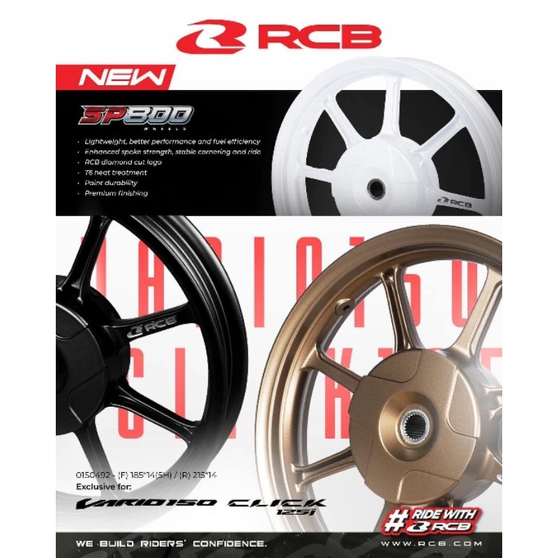 RCB SP800 8 Spokes Mags 5 Holes Click 125 Click 150 | Shopee Philippines