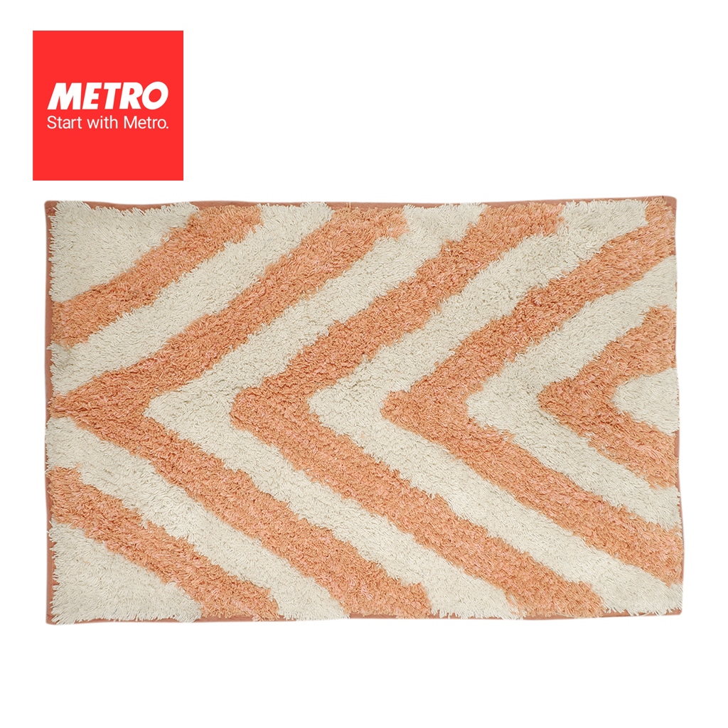 Metro Homewares Bath Rug V Shape Tufted 40cm x 60cm 100% Cotton POVS ...