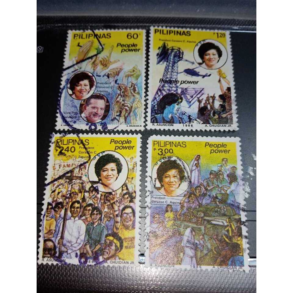 COMPLETE SET PHILIPPINE PEOPLE POWER STAMPS USED STAMPS | Shopee ...
