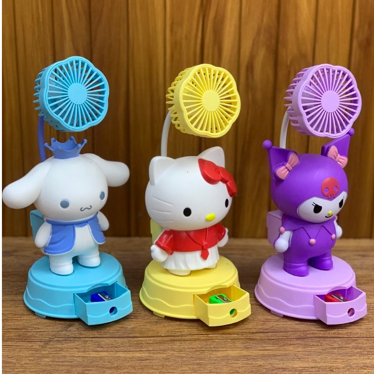 MF018 2 in 1 Hello Kitty & Friends Rechargeable Desk Fan With Pencil ...