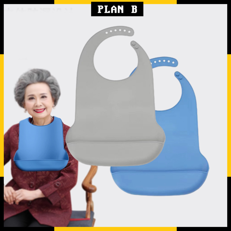 Waterproof Burp Cloth Elderly Adult Bib With Food Catcher For Disabled ...