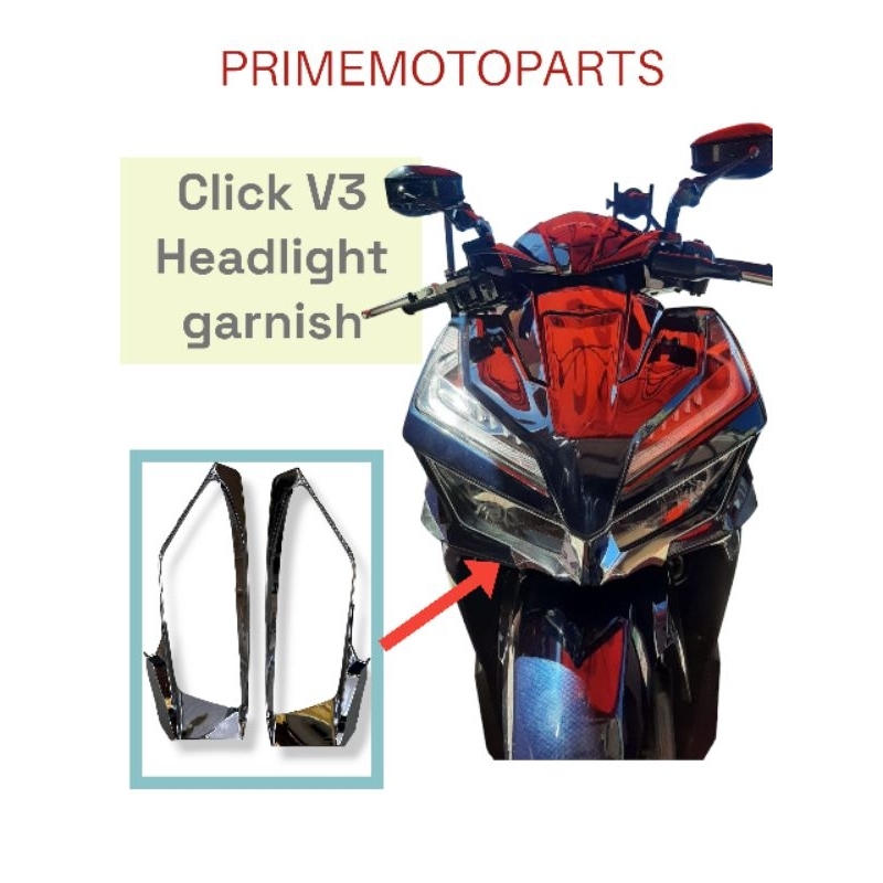 NEW CHROME HEADLIGHT GARNISH FOR CLICK V3 125i (PAIR) | Shopee Philippines