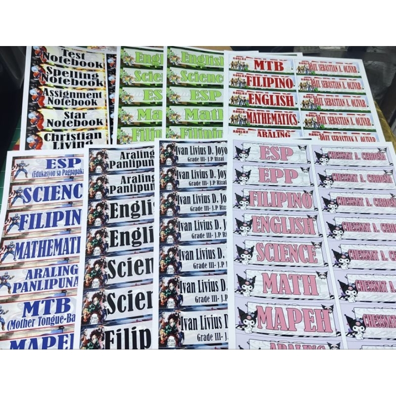 VER. 1 OF DESIGN // PERSONALIZED SUBJECT/STUDENT DETAILS STICKER LABEL ...