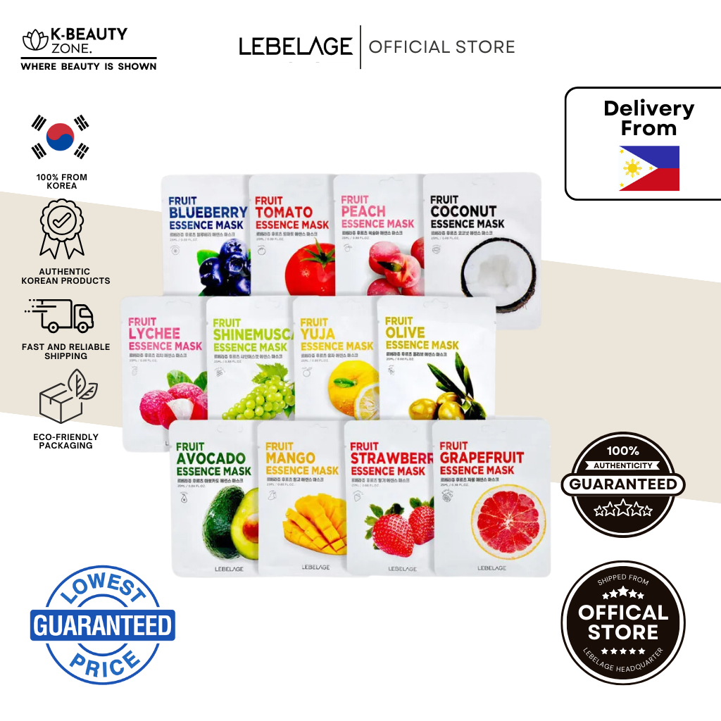 Skin Care Korea Face Mask LEBELAGE FRUIT Mask Sheets 25ml | Shopee ...
