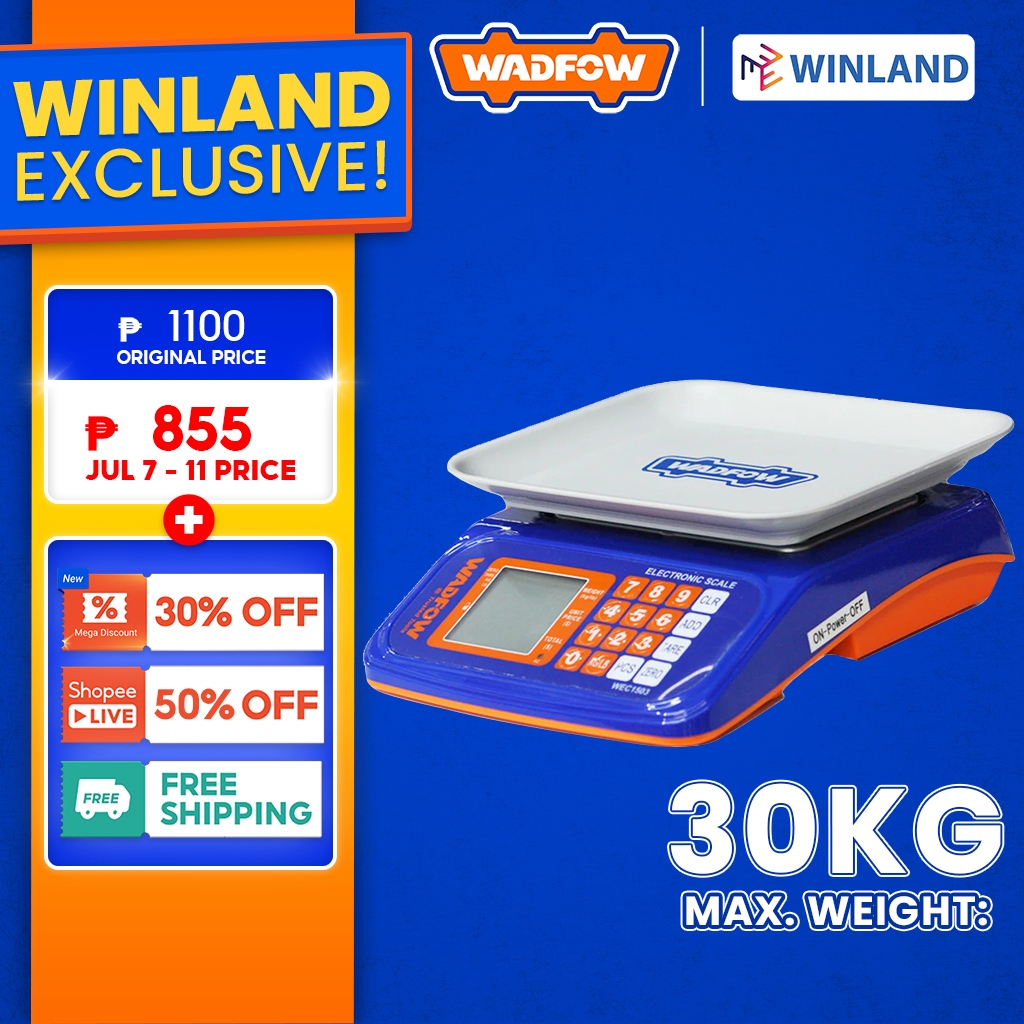 Wadfow by Winland RECHARGEABLE Digital Weighing Kitchen Timbangan Food ...
