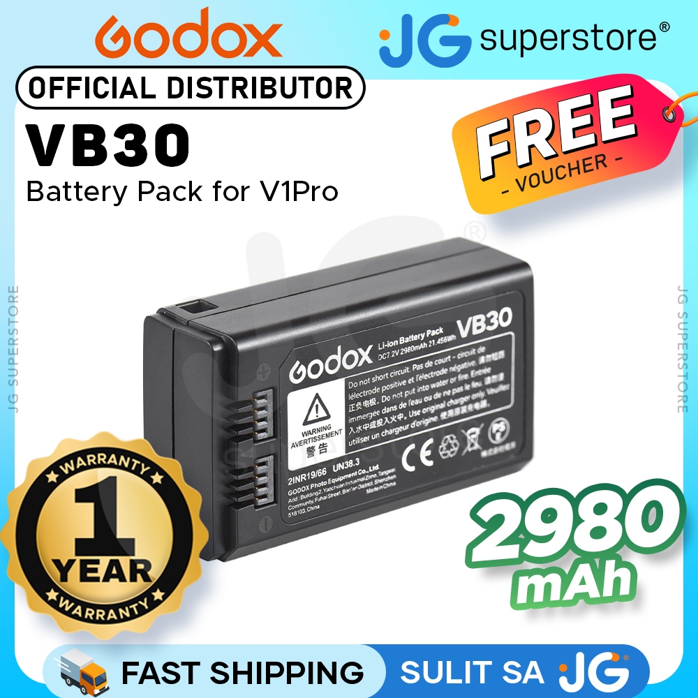 Godox VB30 Rechargeable 2980mAh Lithium-Ion Battery Pack for V1 Pro ...