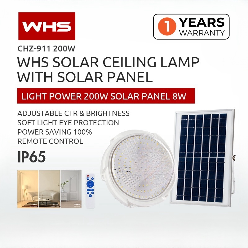 WHS 1 Year Warranty 200W Solar Ceiling Lights Stair Lamp Bedroom ...