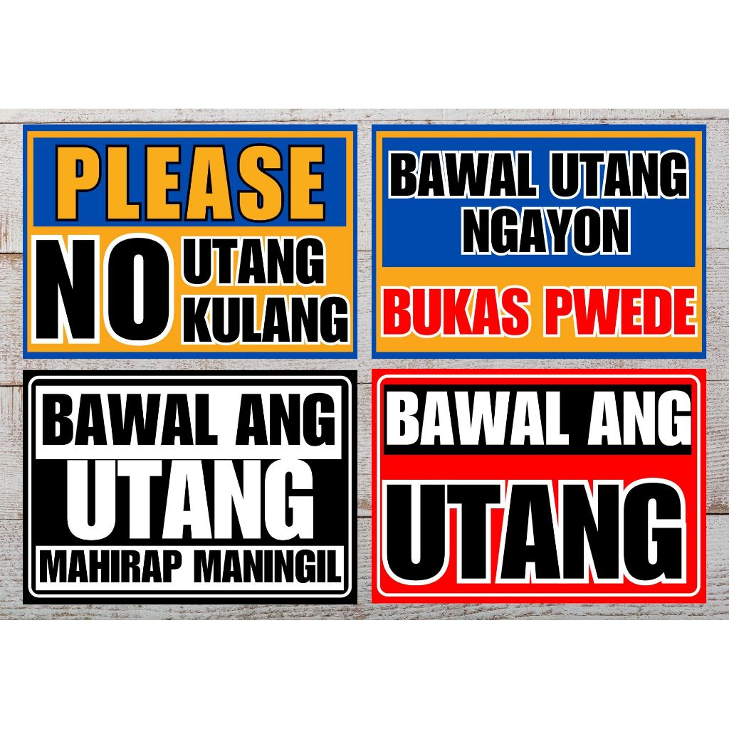 LAMINATED SIGNAGE BAWAL UTANG A4 | Shopee Philippines