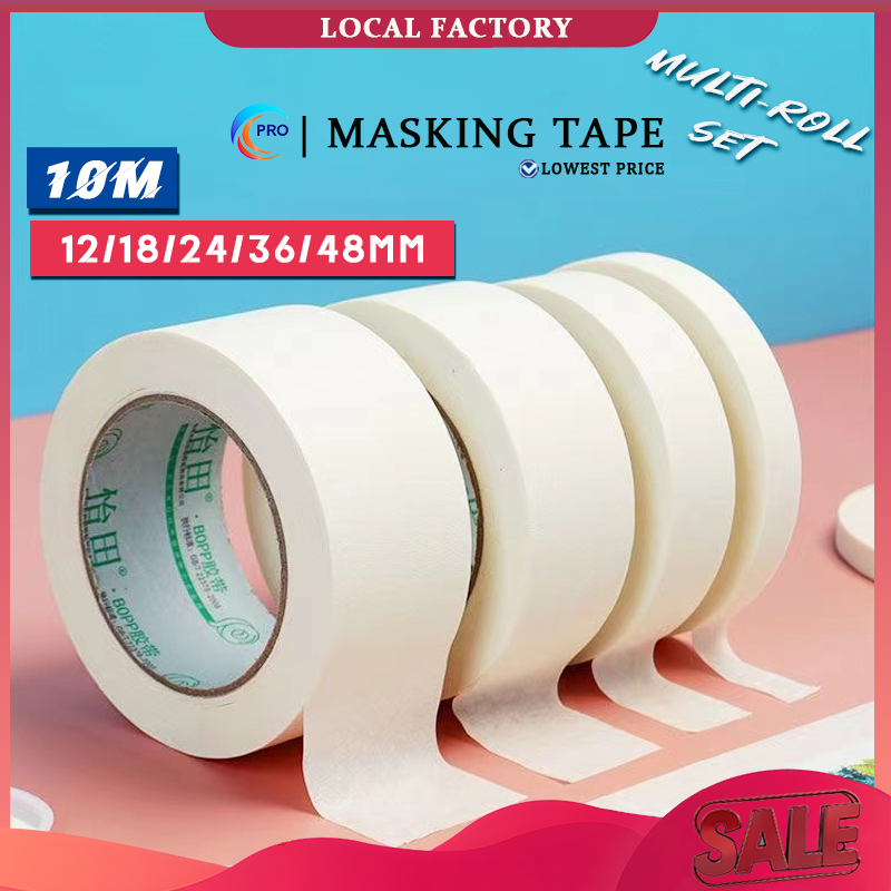 Masking Tape Multi-roll pack 10Meters High Adhesive-Multiple Widths ...