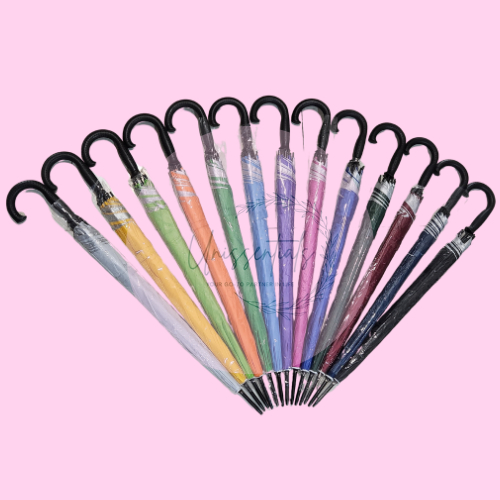 23 inches J-type Umbrella with UV Protection (Silver Backing) | Shopee ...