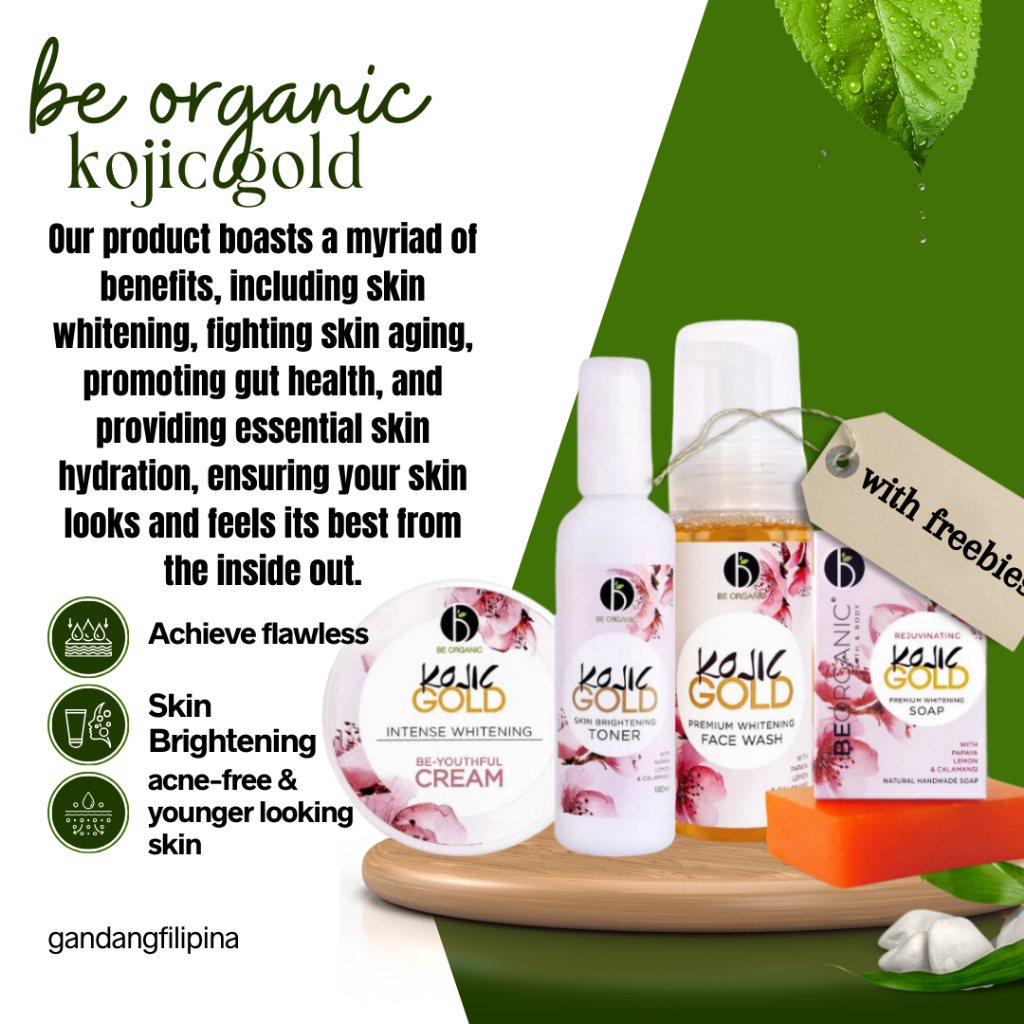 Be Organic Kojic Gold Line Premium Whitening & Anti-Acne Soap Insta ...