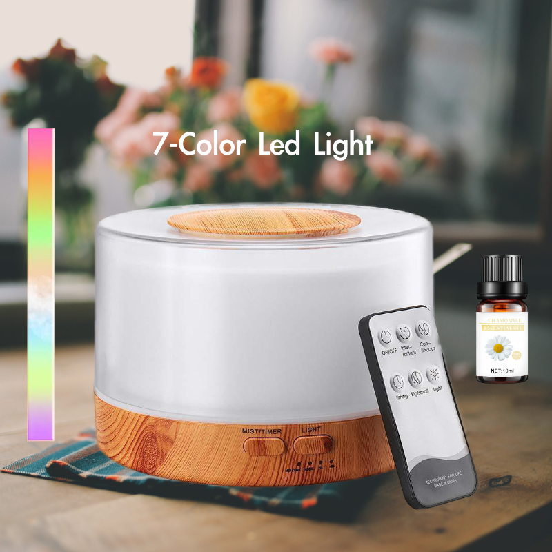 500ML 7 Color LED Aromatherapy Humidifier with Essential oil Ultrasonic ...