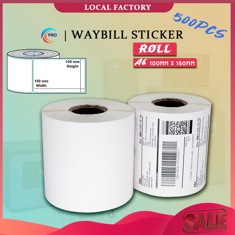 500PCS/ROLL A6 Waybill Sticker - Thermal Adhesive Label Paper Roll for ...