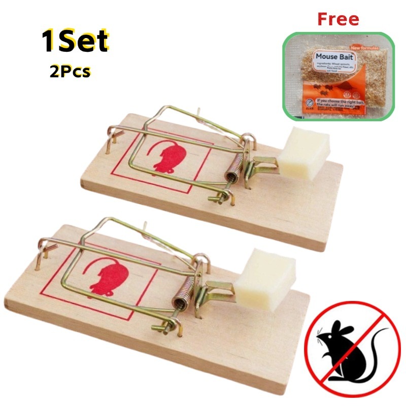2pcs Wooden Mousetrap Household Mousetrap With Mouse Bait Panghuli Ng ...