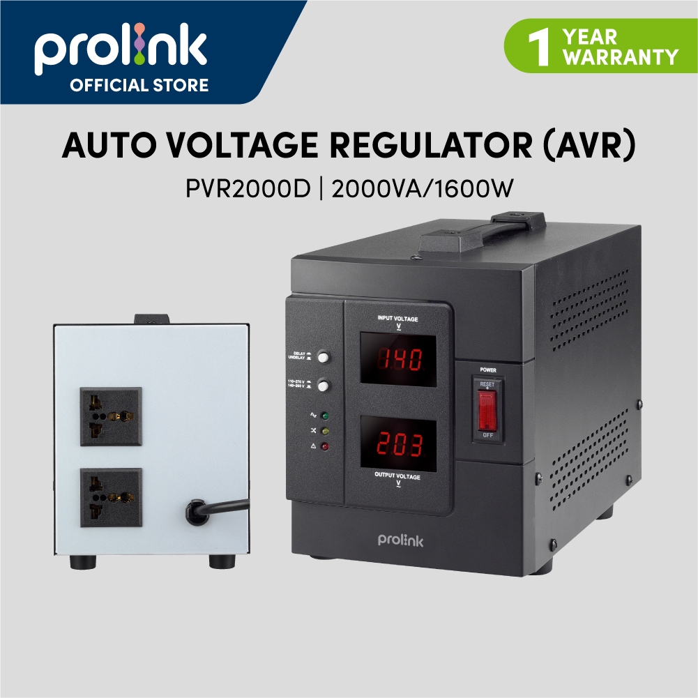 PROLiNK PVR2000D Auto Voltage Regulator with LCD AVR 2000VA 1600W ...