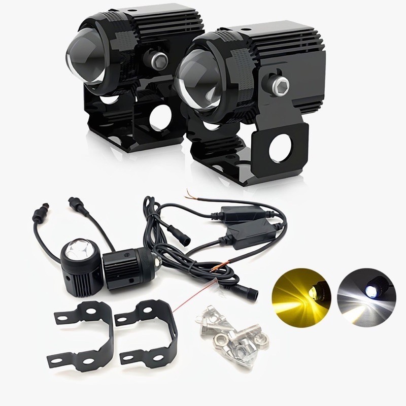 (2PCS)CBLUE Motorcycle Mini Driving Lights Warranty Waterproof High Low ...