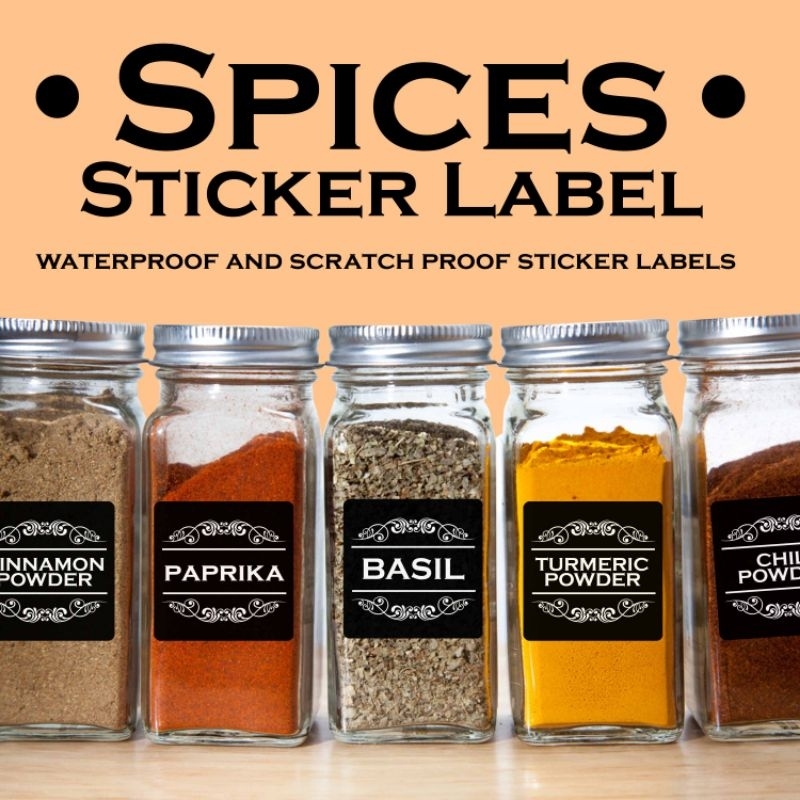 SPICE LABEL WATERPROOF STICKER - 2x2 INCHES | Shopee Philippines