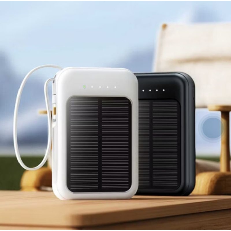Solar Power Bank 20000 Mah Capacity with 4 in 1 built in Cable | Shopee ...